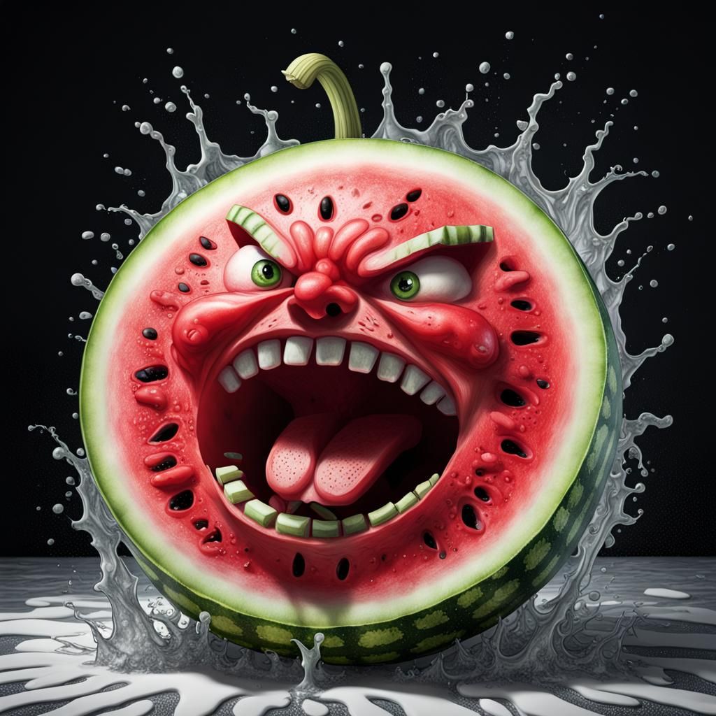 ANGRY ((WATERMELON)) - AI Generated Artwork - NightCafe Creator