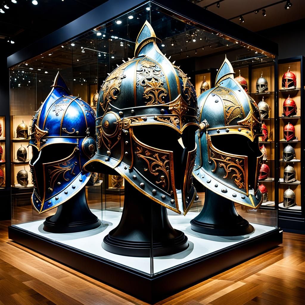 Knight helmets - AI Generated Artwork - NightCafe Creator