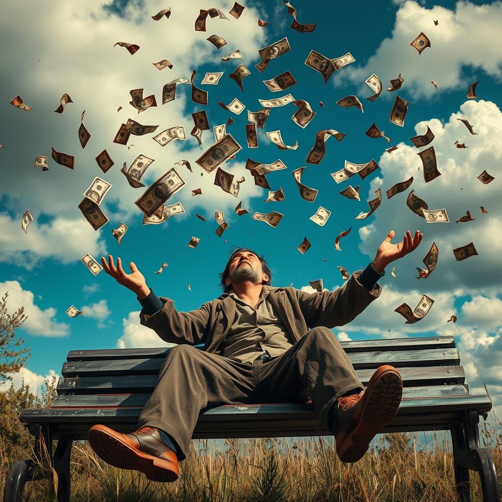 A Desperate Man Seeks Fortune in the Fading Light - AI Art