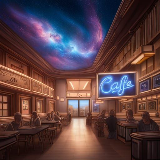 Cafe with a skylight into a nebula - AI Generated Artwork - NightCafe ...