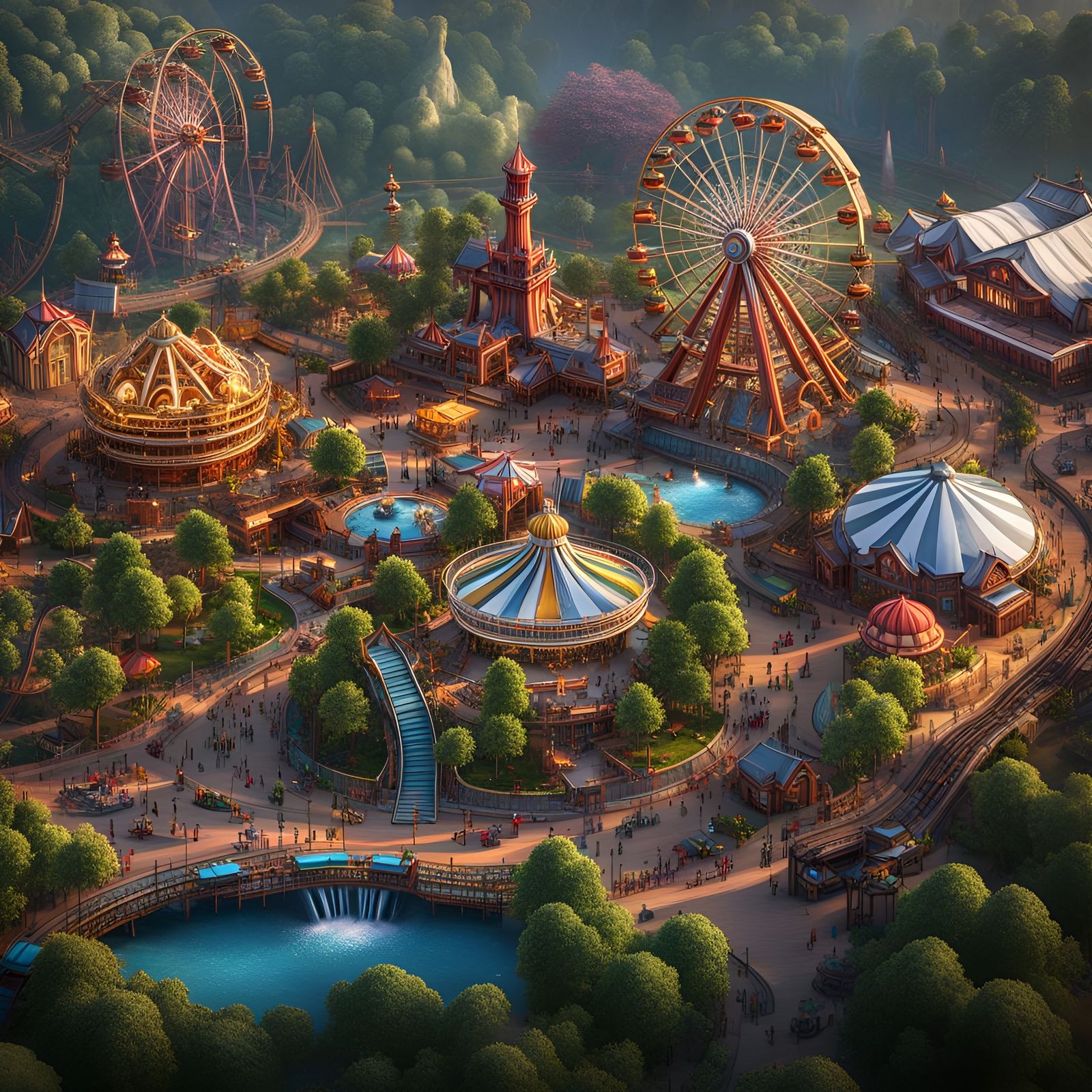 Theme park challenge - AI Generated Artwork - NightCafe Creator