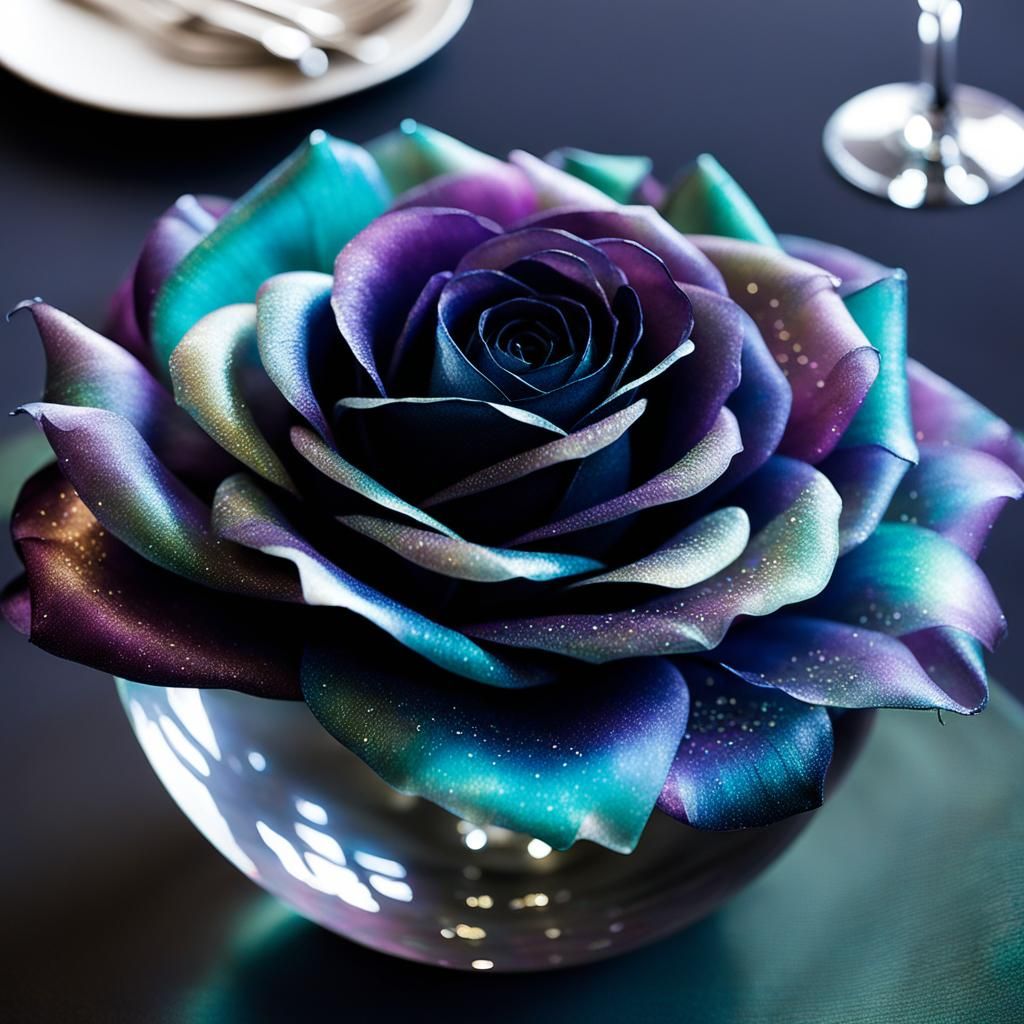 "Iridescent Rose" - AI Generated Artwork - NightCafe Creator