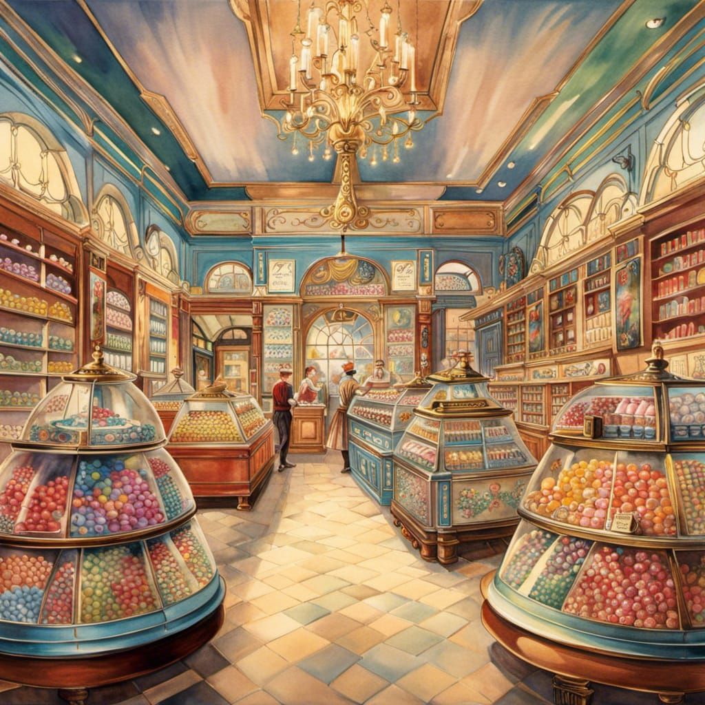 Vintage Candy Store - AI Generated Artwork - NightCafe Creator