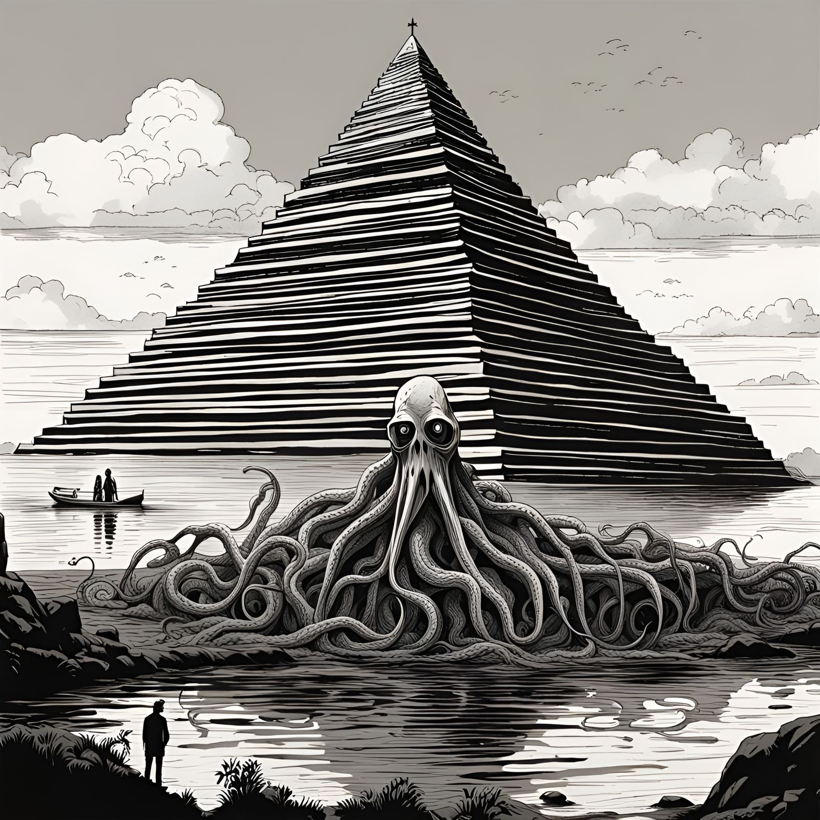 Pyramid Ink - AI Generated Artwork - NightCafe Creator