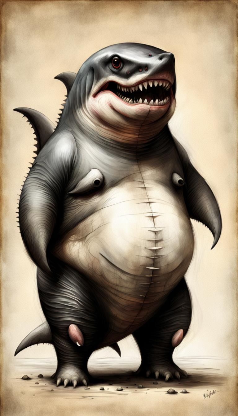 "Obese Raptor Shark": drawing by Stephen Gammell - Gabriel Pacheco ...