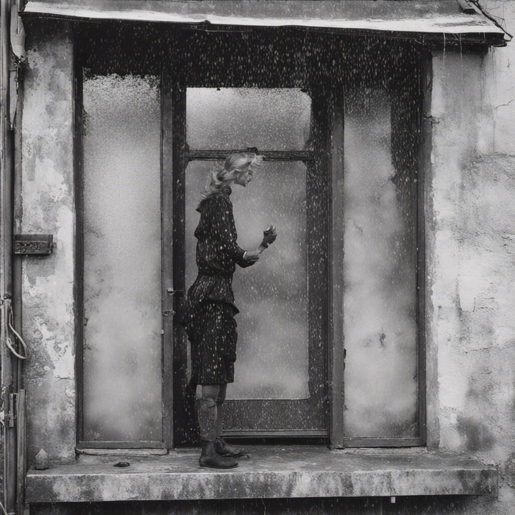 The raindrops clicked on the windowpane the secret code of her release ...