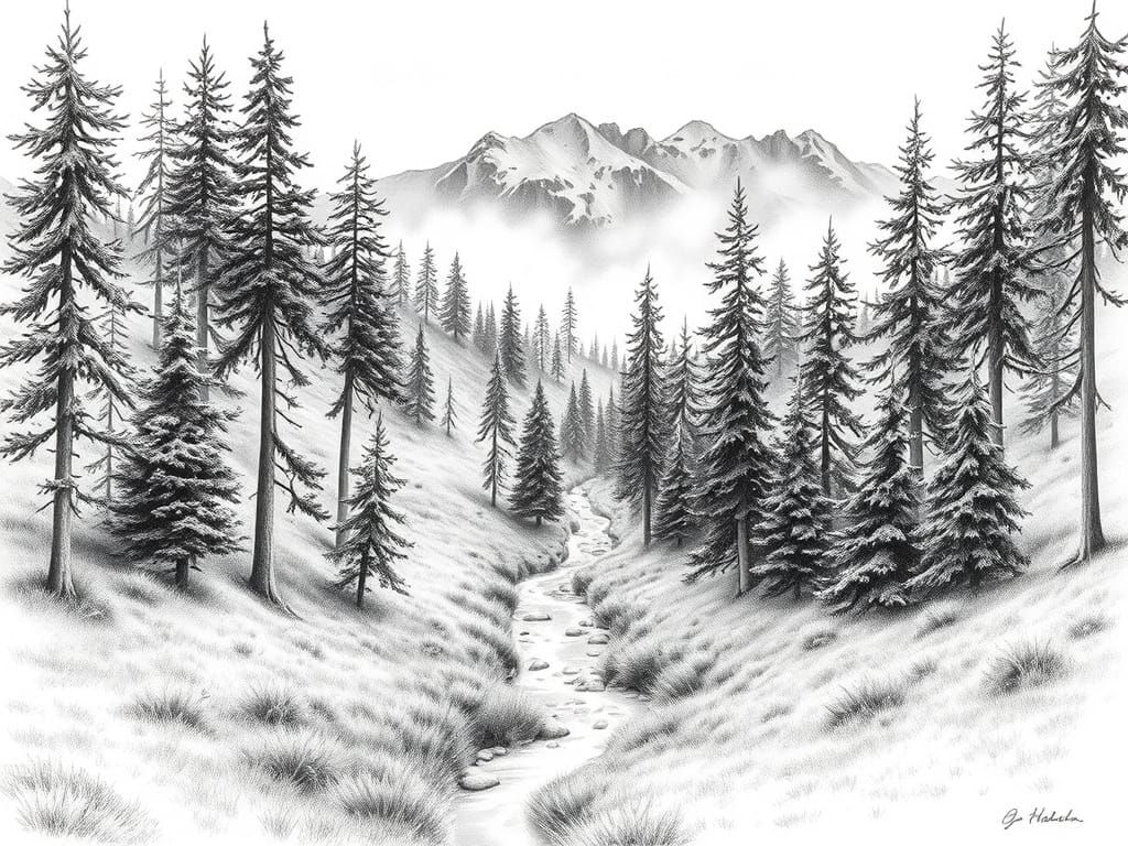 Black and white pencil drawing - Black and white pencil draw...