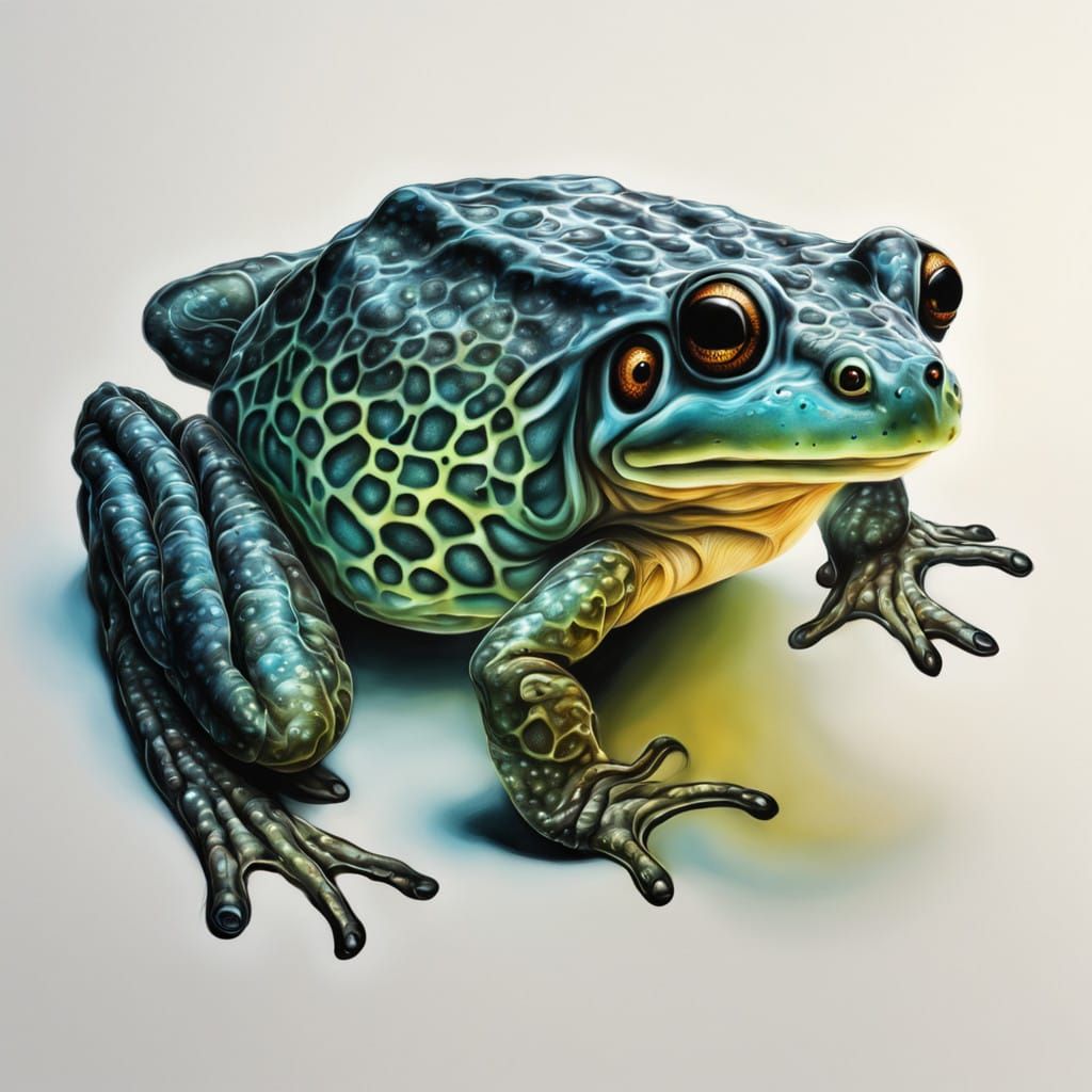 Hyperrealistic Bioluminescent Amphibian - AI Art