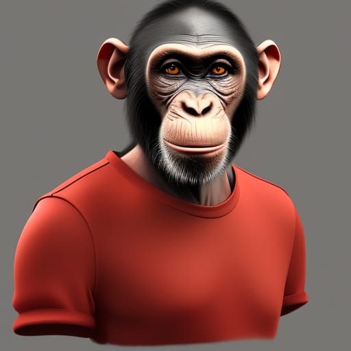 Animated Chimpanzee Character, concept art 4 - AI Generated Artwork ...