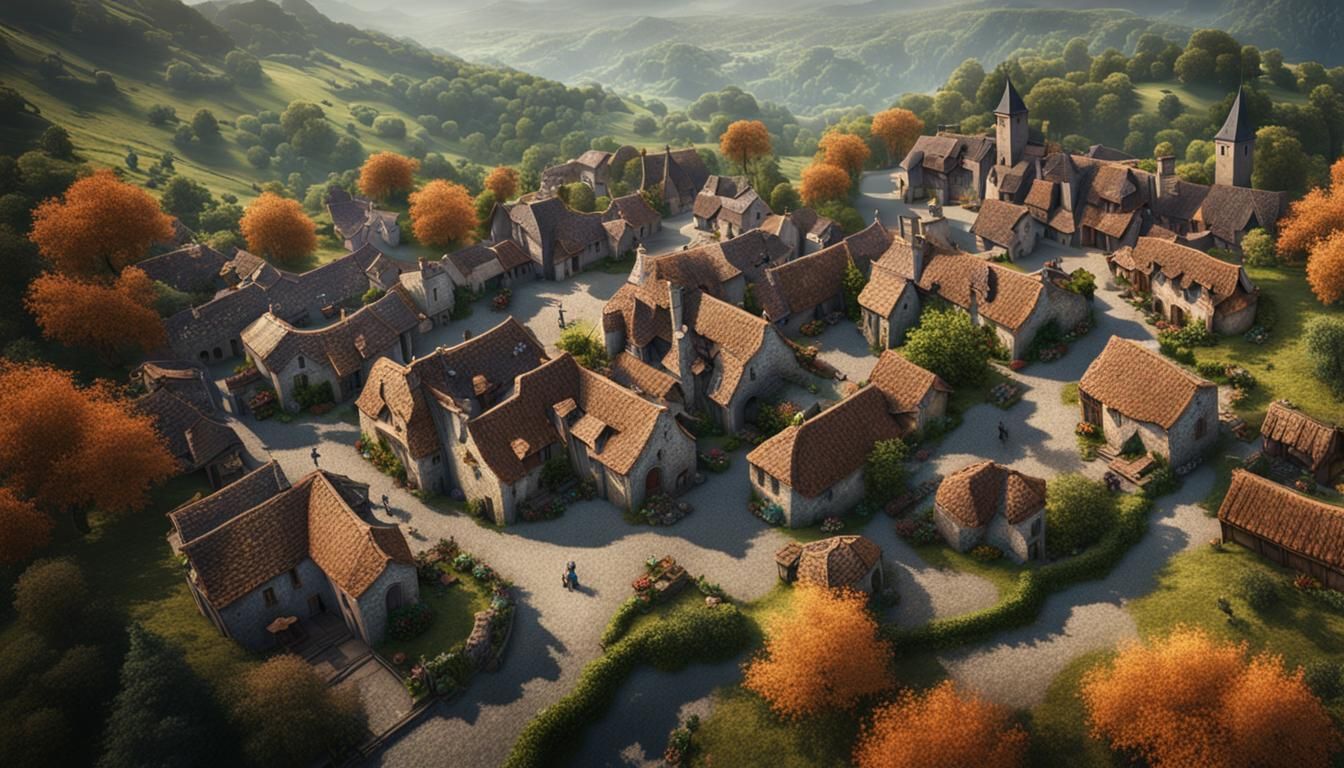 village and countryside - AI Generated Artwork - NightCafe Creator