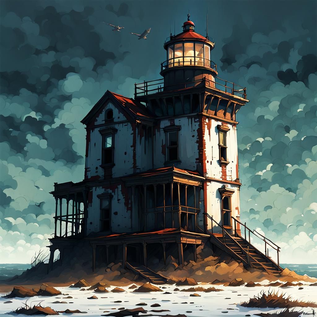 Haunted lighthouse - AI Generated Artwork - NightCafe Creator