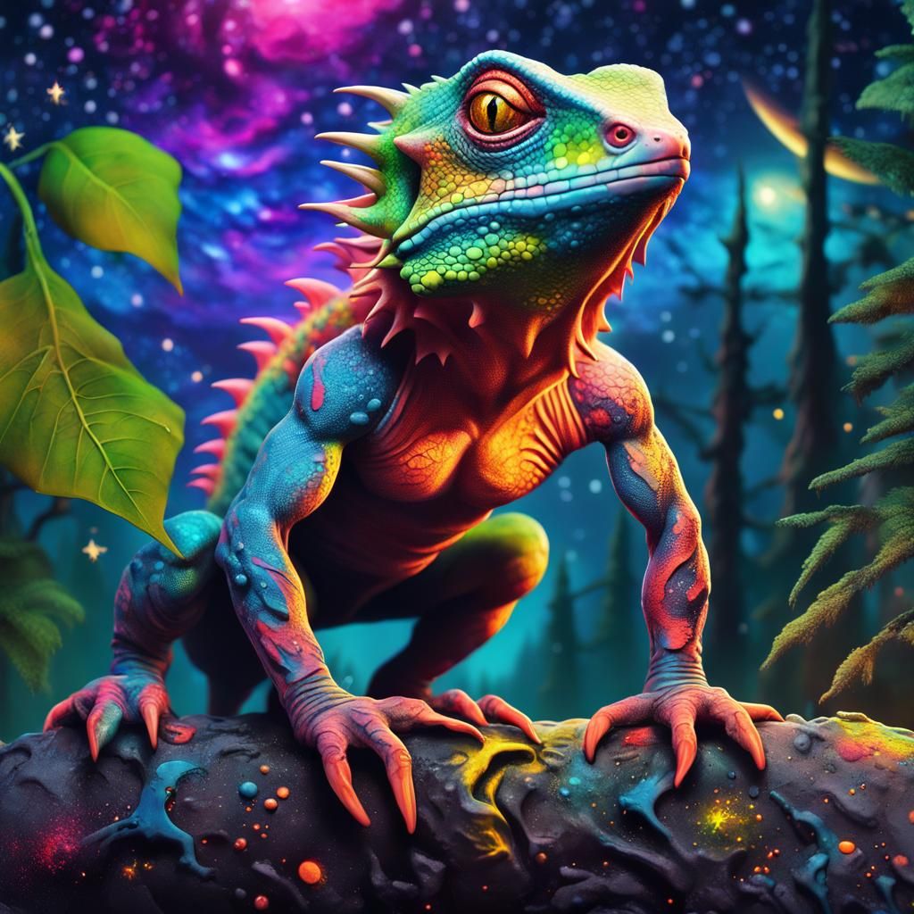 The strongest rainbow lizard - AI Generated Artwork - NightCafe Creator