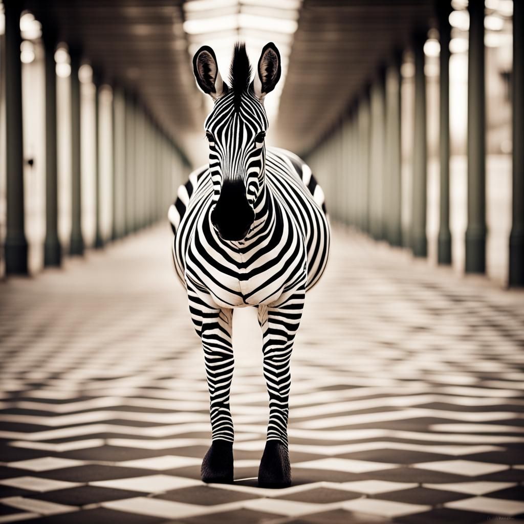 zebra with stripes on top of squares - AI Generated Artwork - NightCafe ...