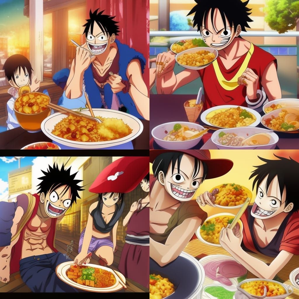luffy eat curryrice - AI Generated Artwork - NightCafe Creator