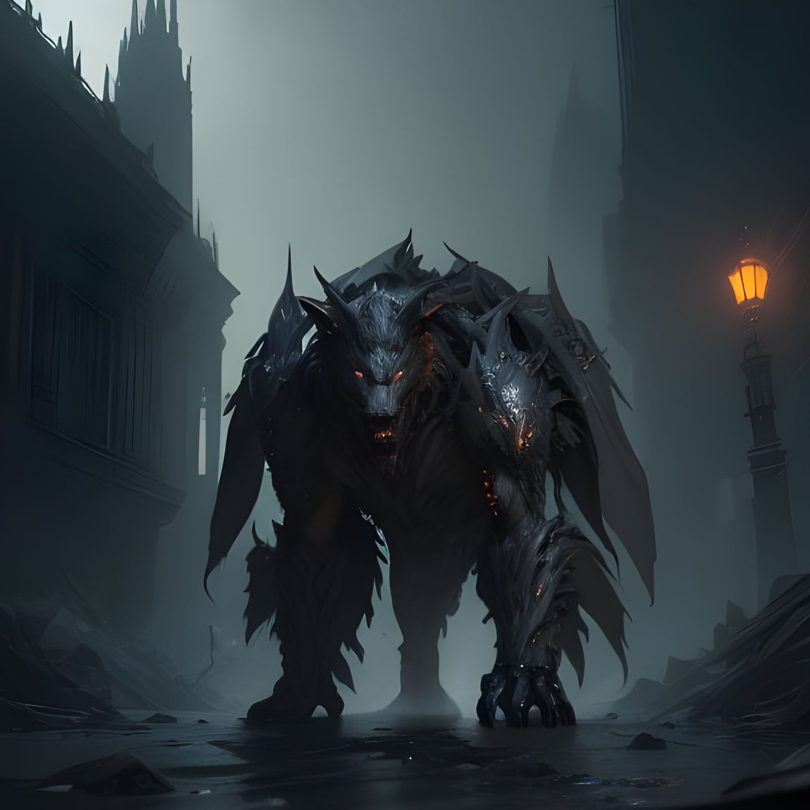Dark mech werewolf - AI Generated Artwork - NightCafe Creator