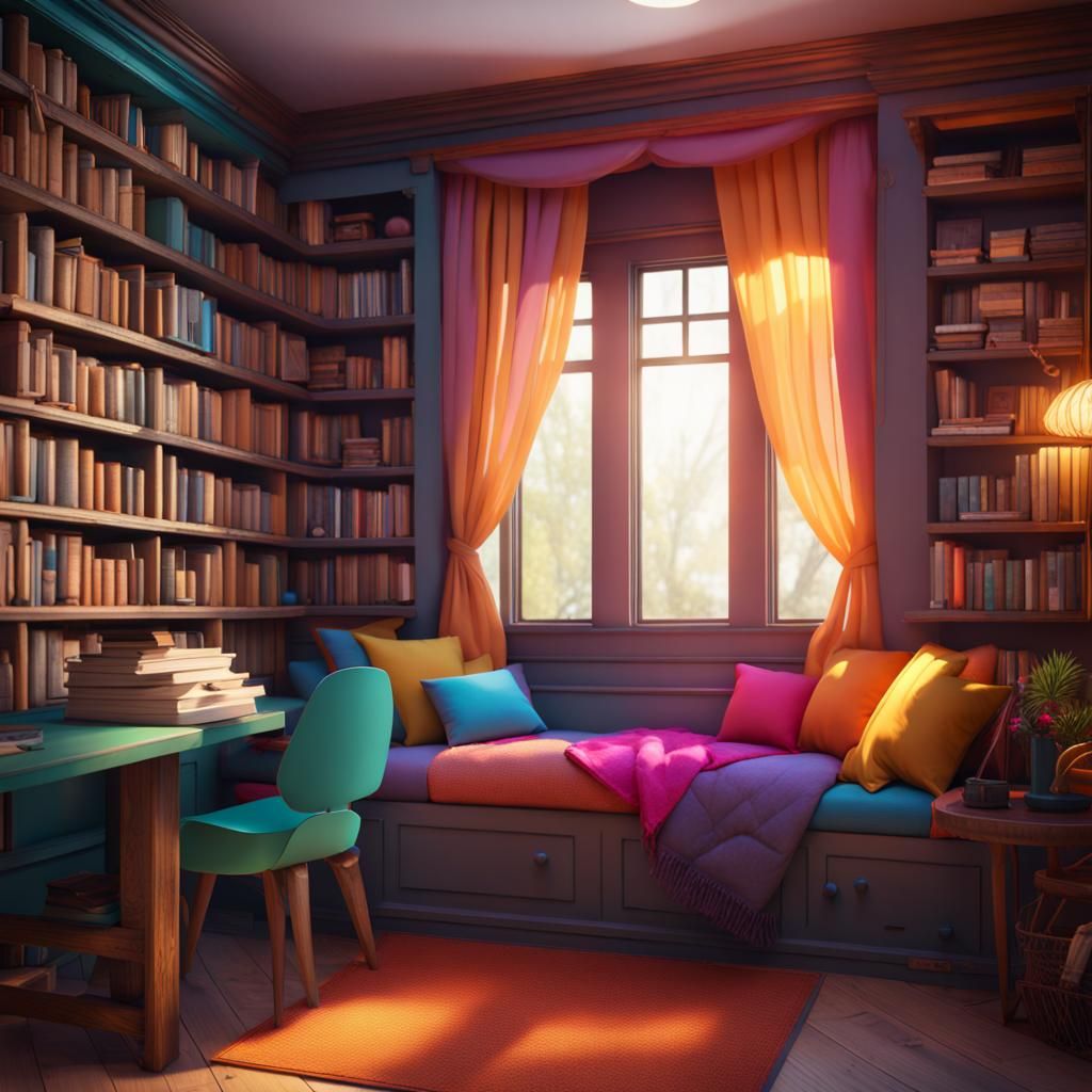 Book nook - AI Generated Artwork - NightCafe Creator