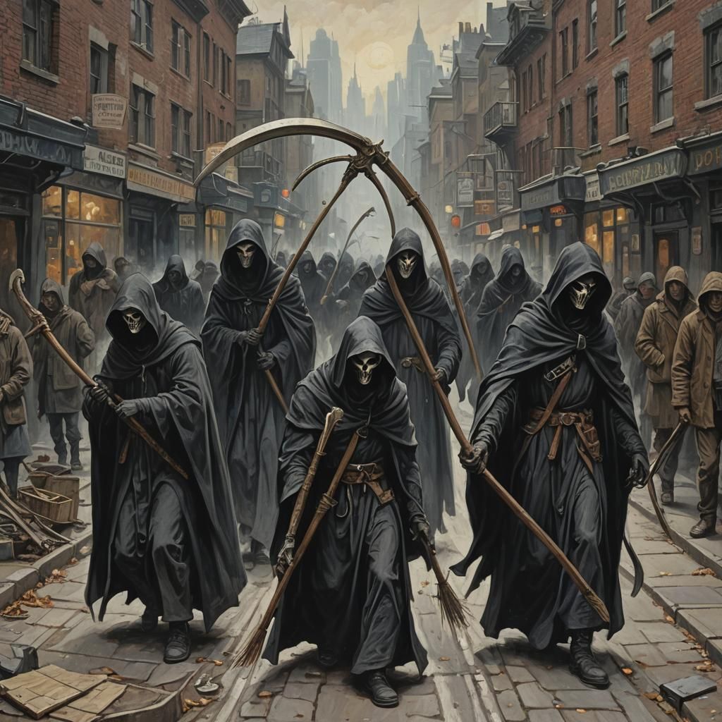 The City of Grim Reapers - AI Generated Artwork - NightCafe Creator