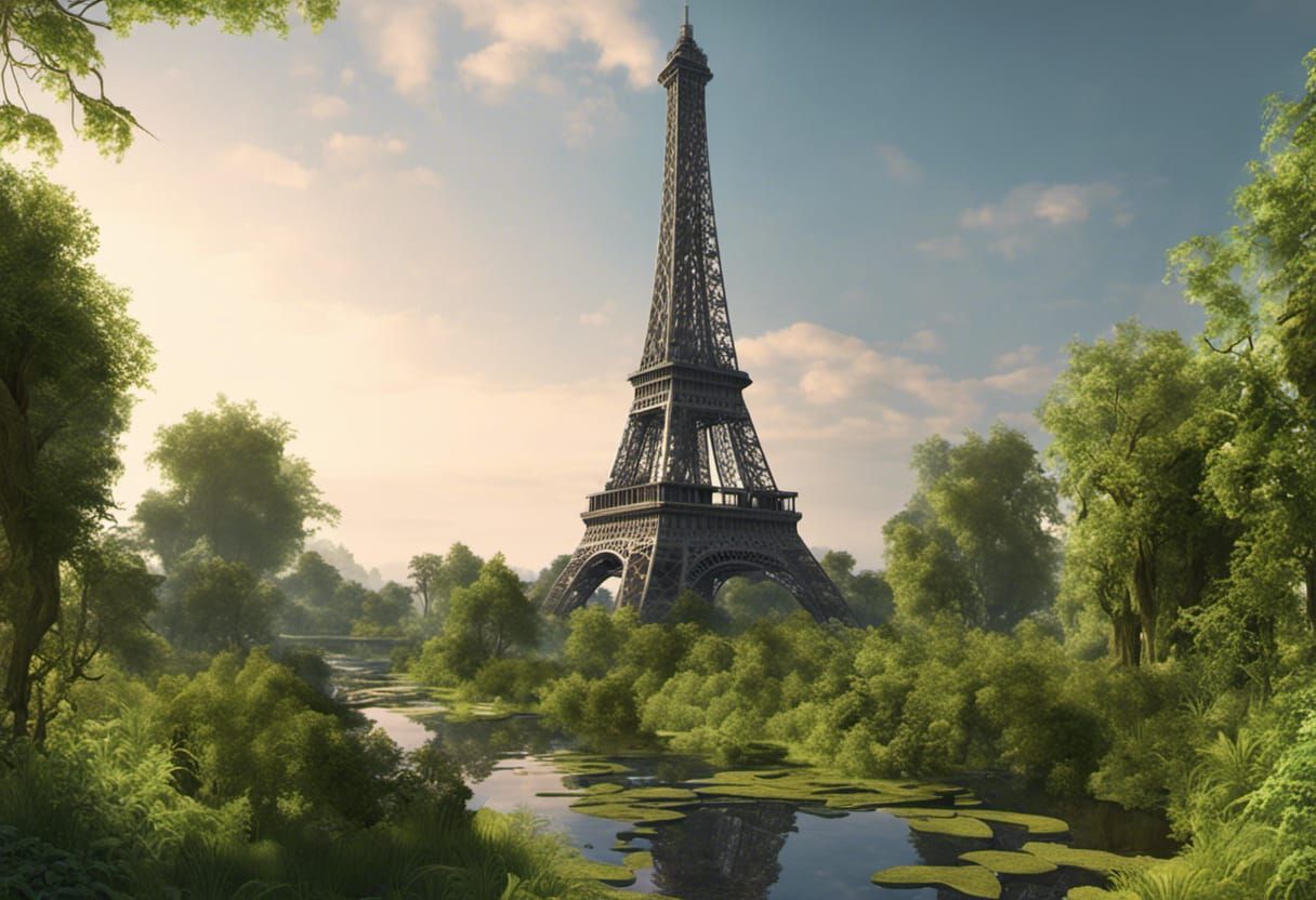 eiffel tower still standing - AI Generated Artwork - NightCafe Creator