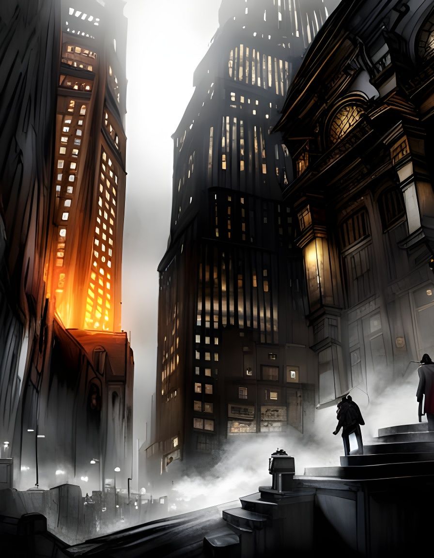 Misty City Core @ Night - AI Generated Artwork - NightCafe Creator