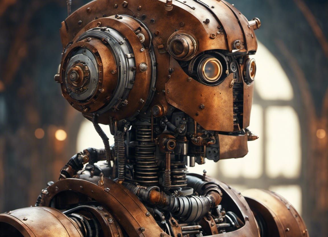 rusty old robot - AI Generated Artwork - NightCafe Creator