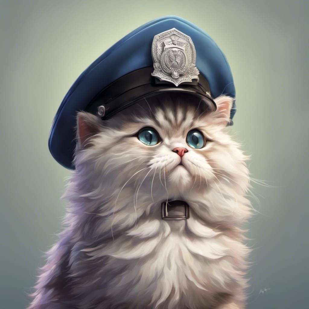 cute Police Cat - AI Generated Artwork - NightCafe Creator