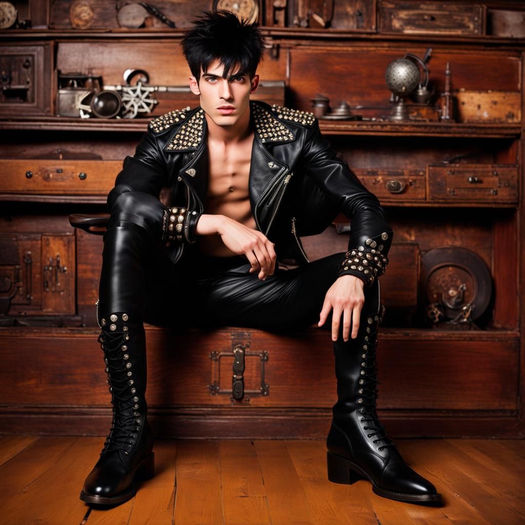 Leather Guy 231225E - AI Generated Artwork - NightCafe Creator