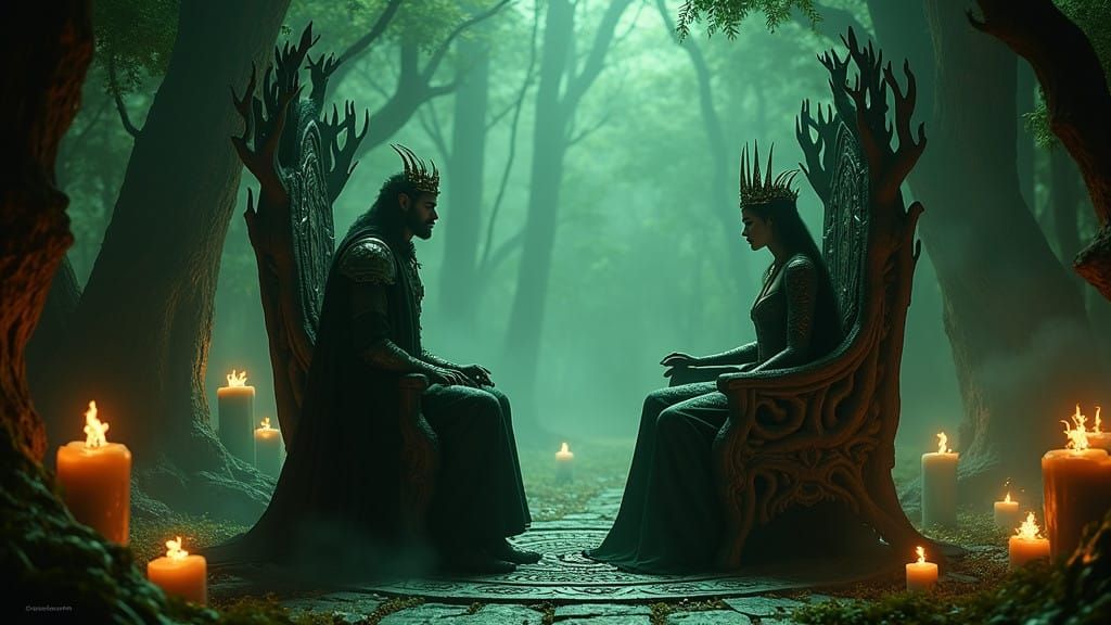 Rey y reina elfos oscuros de los bosques