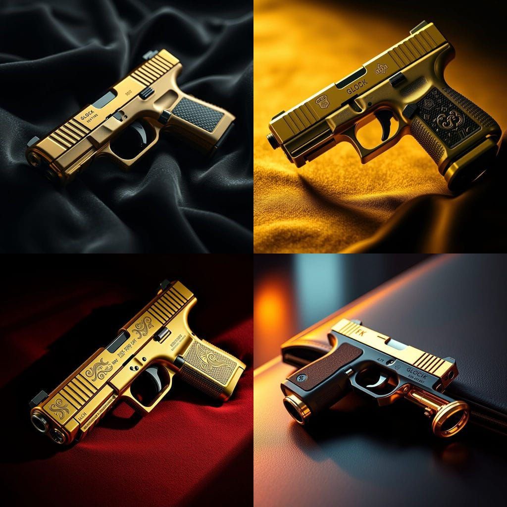 gold glock - Luxurious Golden Handgun
