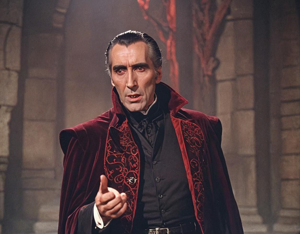 Christopher Lee as Dracula - AI Generated Artwork - NightCafe Creator