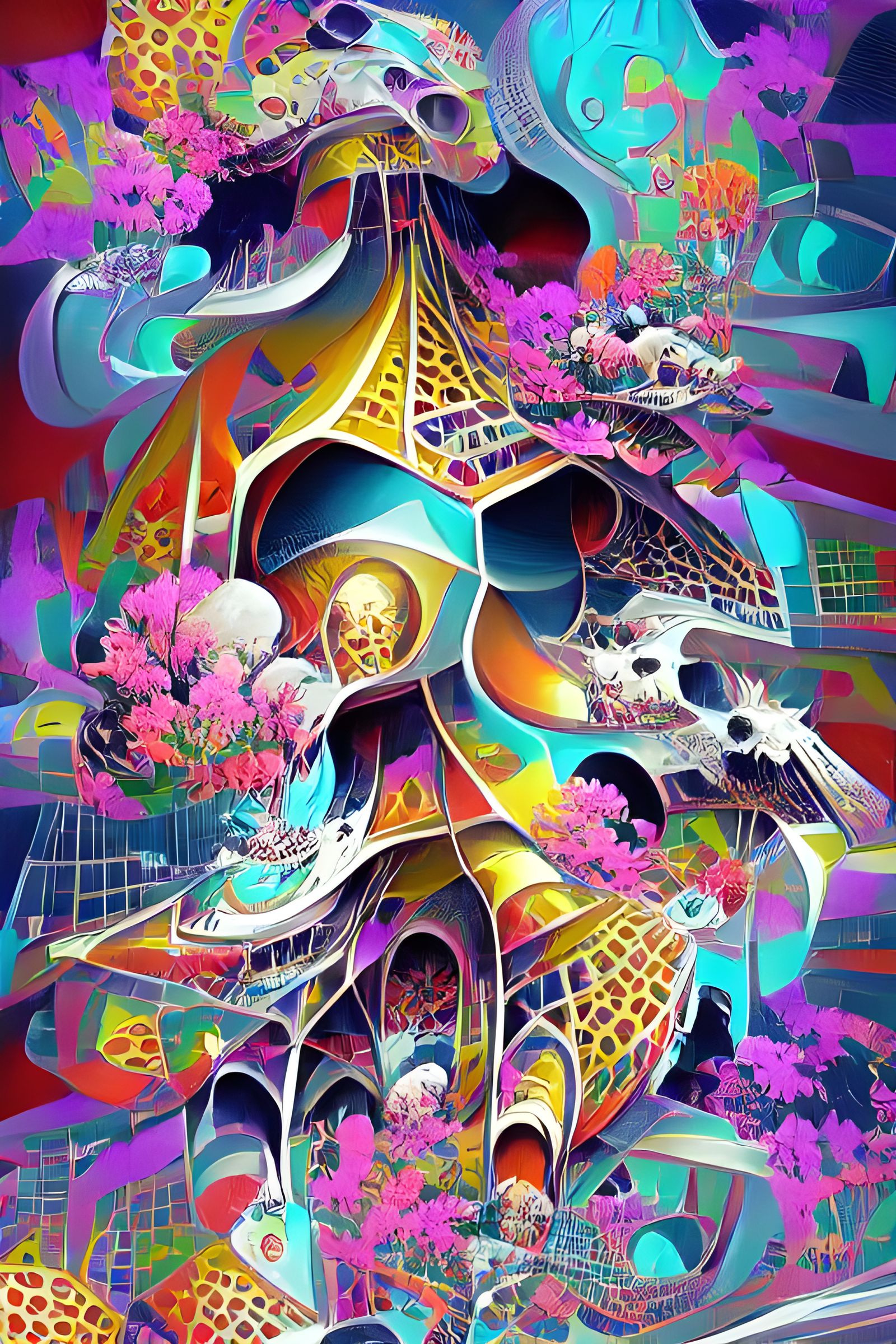 Maximalist Murder Crow space illustration Retro-futurism Decorative ...