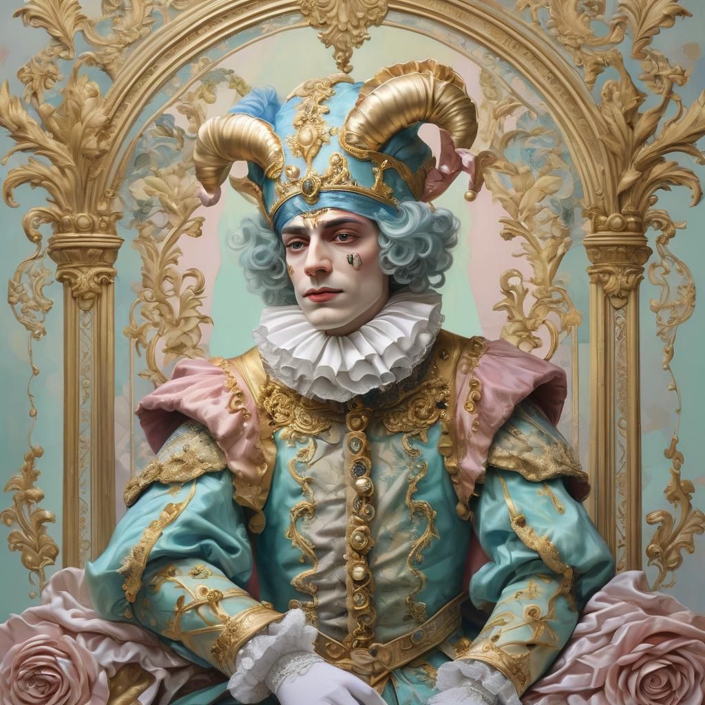 Royal court jester in style of rococo - AI Generated Artwork ...