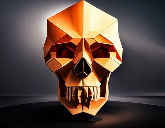 Origami skull - AI Generated Artwork - NightCafe Creator