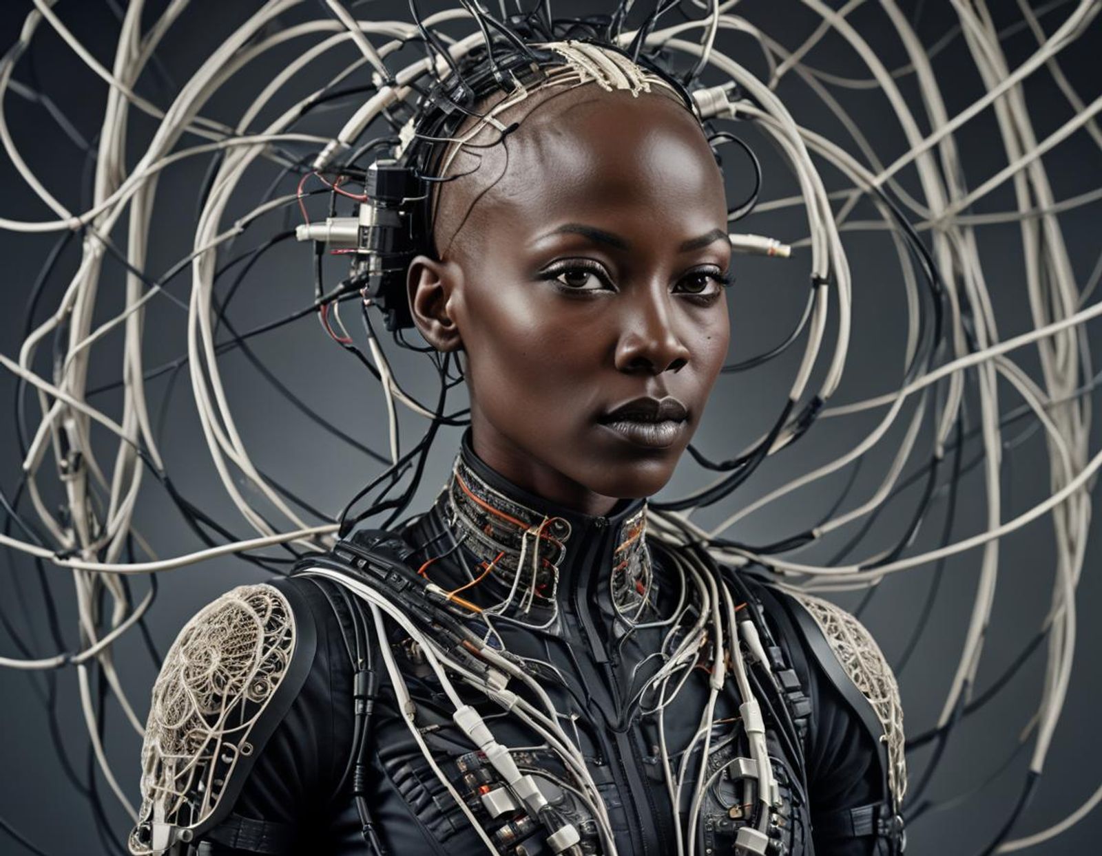 androgynous bald cyborg - AI Generated Artwork - NightCafe Creator