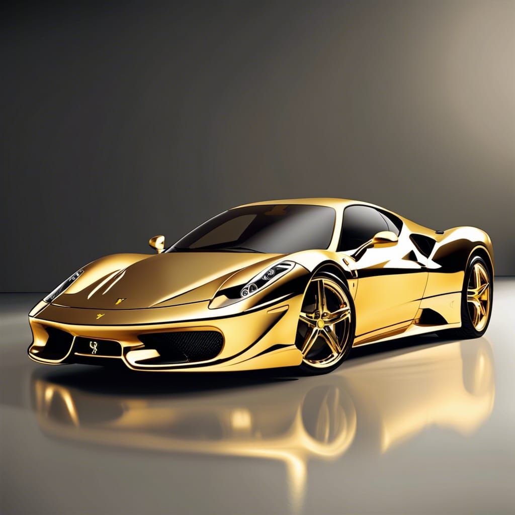 A Ferrari made of solid gold - AI Generated Artwork - NightCafe Creator