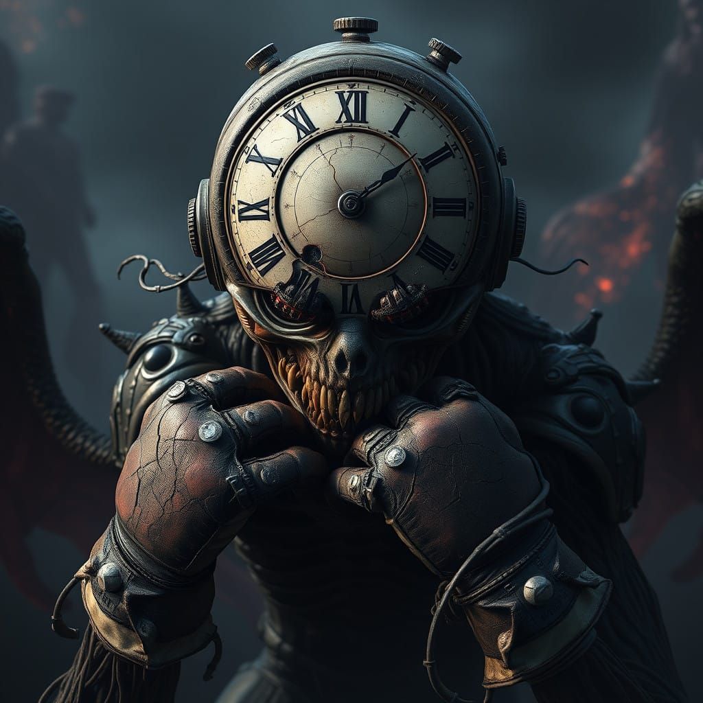 Clockwork Horror in Boxing Gloves - AI Art