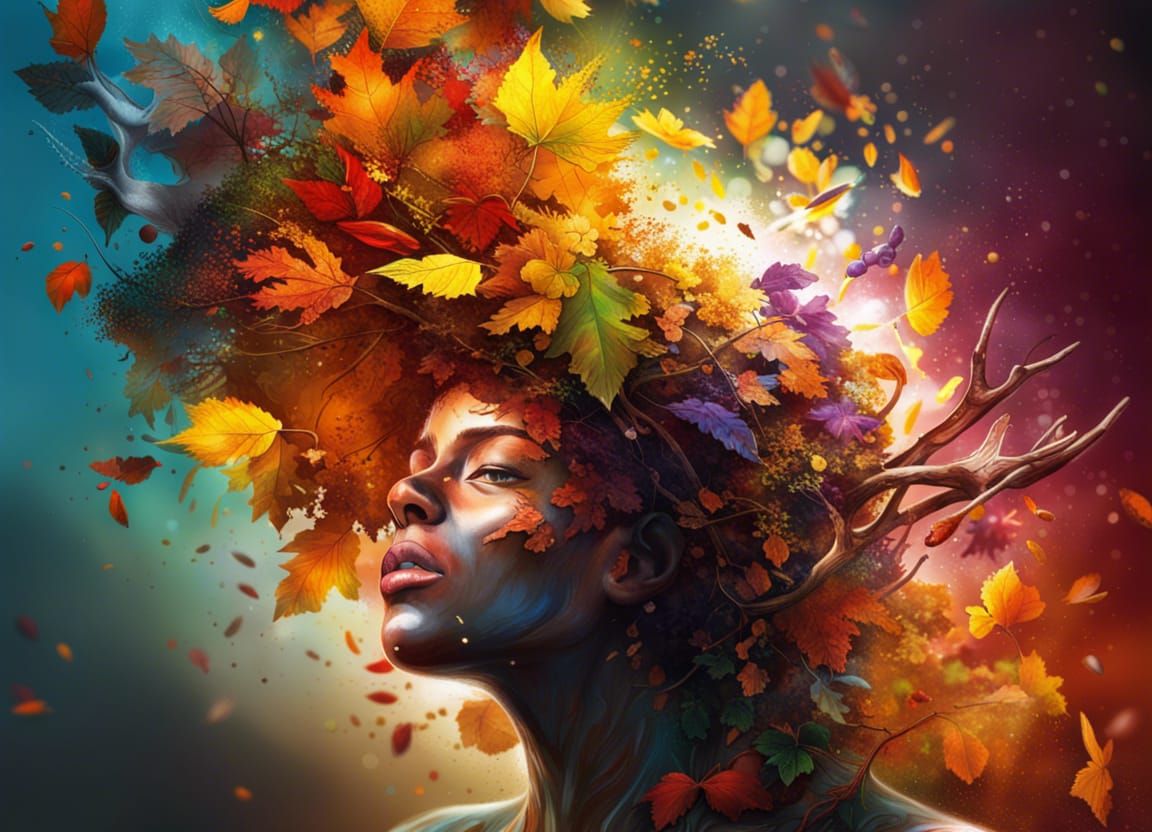 The Changing of the Seasons Vignette Hyperrealistic, splash art ...