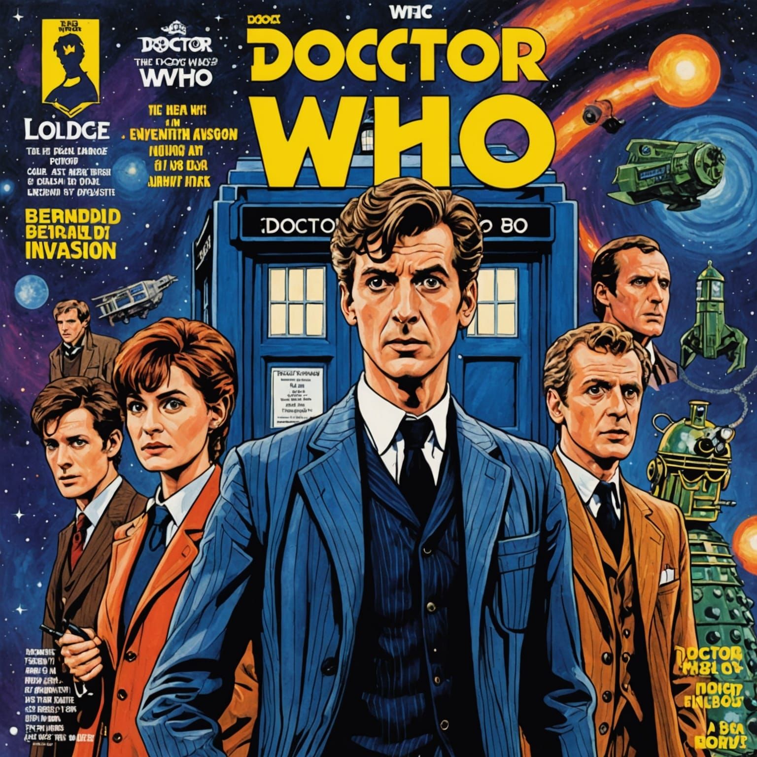 Doctor Who fanzine cover from the 1980's, image with typography: print ...