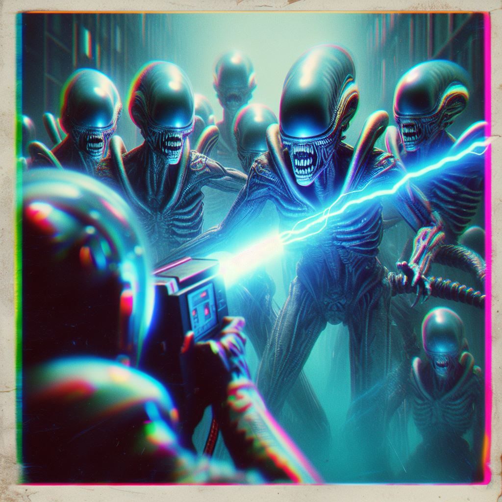 #alieninvaders - Lazer Beams - AI Generated Artwork - NightCafe Creator