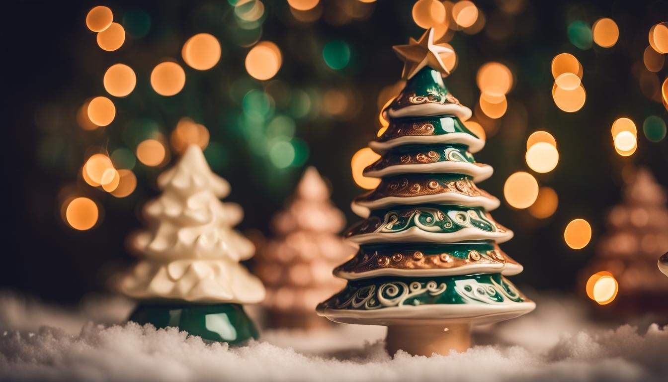 ornate ceramic x-mas tree - AI Generated Artwork - NightCafe Creator