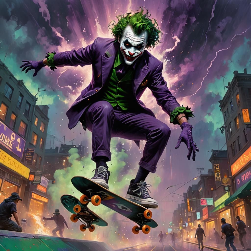 Joker on roll - AI Generated Artwork - NightCafe Creator