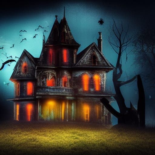 Creepy Haunted House - AI Generated Artwork - NightCafe Creator
