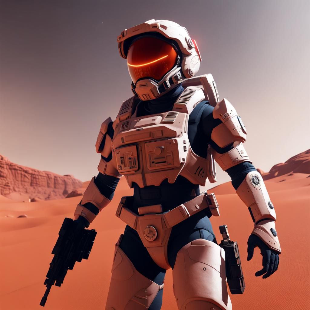 Mars Marine on Patrol - AI Generated Artwork - NightCafe Creator