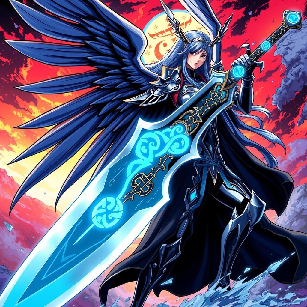 Cyberpunk Valkyrie Unleashes Celtic Fury - AI Art
