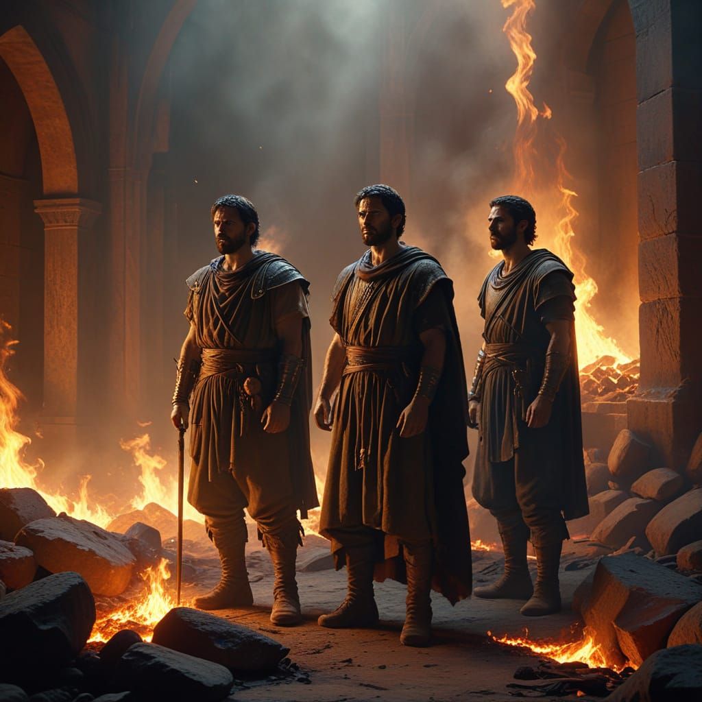 in God we trust - Ancient Heroes Stand Defiant in Fiery Furn...