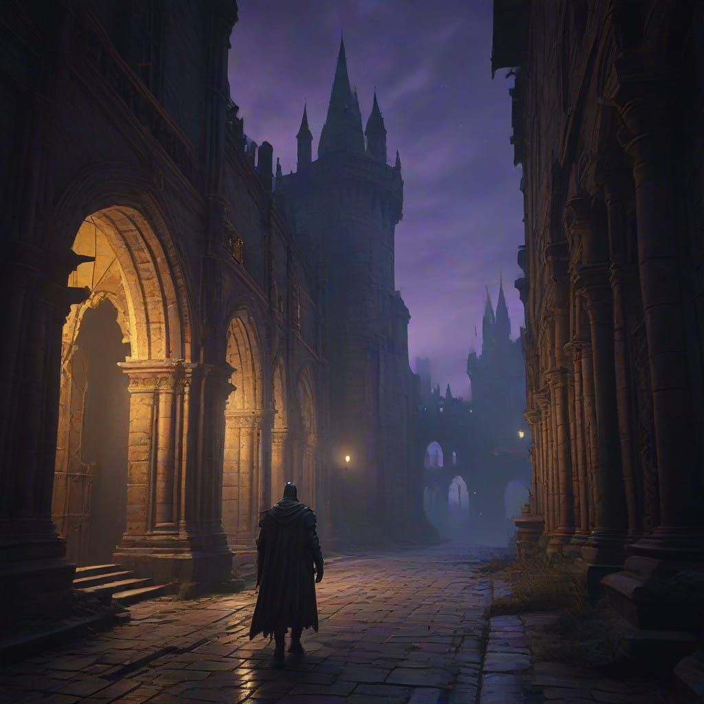 Ethereal Gothic Hero Emerges from Shadows in Dark ... - AI Art
