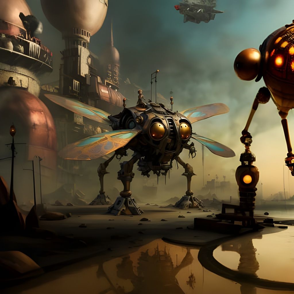 Steampunk mech future war - AI Generated Artwork - NightCafe Creator