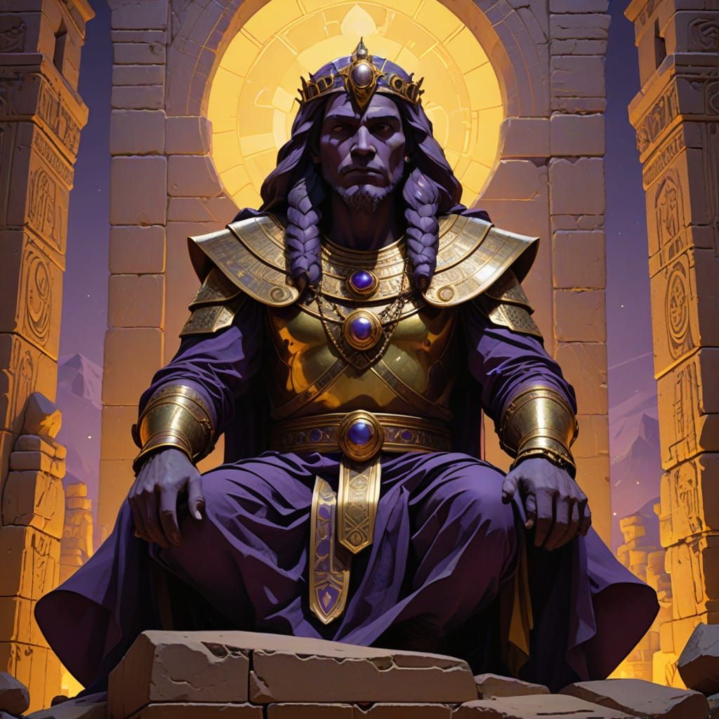 Surreal Giants Construct Ancient Pyramids with Pho... - AI Art