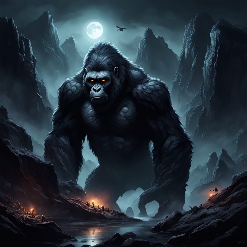 Enigmatic Underworld Creature Emerges from Obsidia... - AI Art