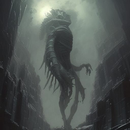 Fantastical Alien # horror Gustave Doré Greg Rutkowski - AI Generated ...