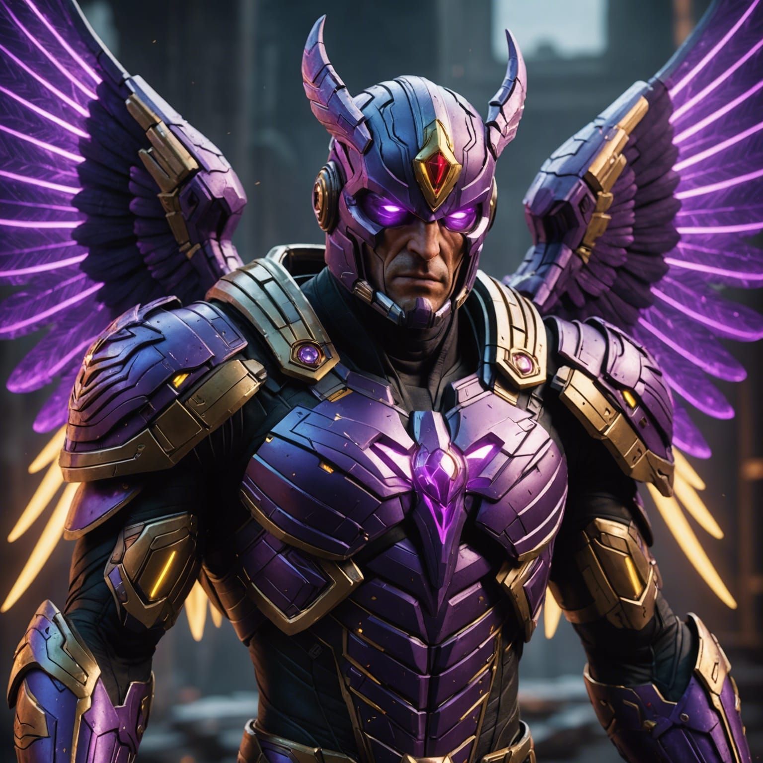 Brainiac controlled Hawkman - AI Generated Artwork - NightCafe Creator
